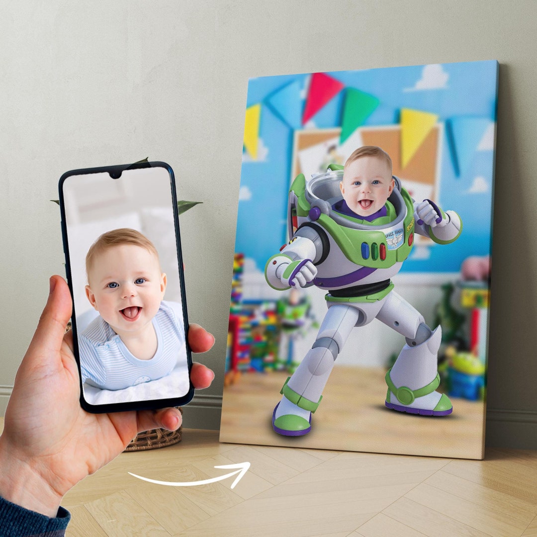 Custom Toy Story Portrait, Buzz Lightyear Birthday Decor, Personalized ...