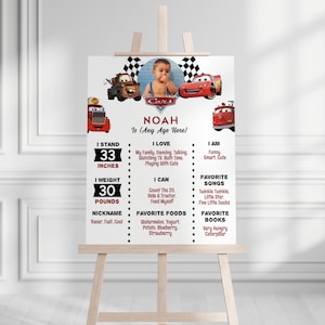 Editable Mcqueen Milestone Sign, Cars Birthday Milestone Poster, Any ...