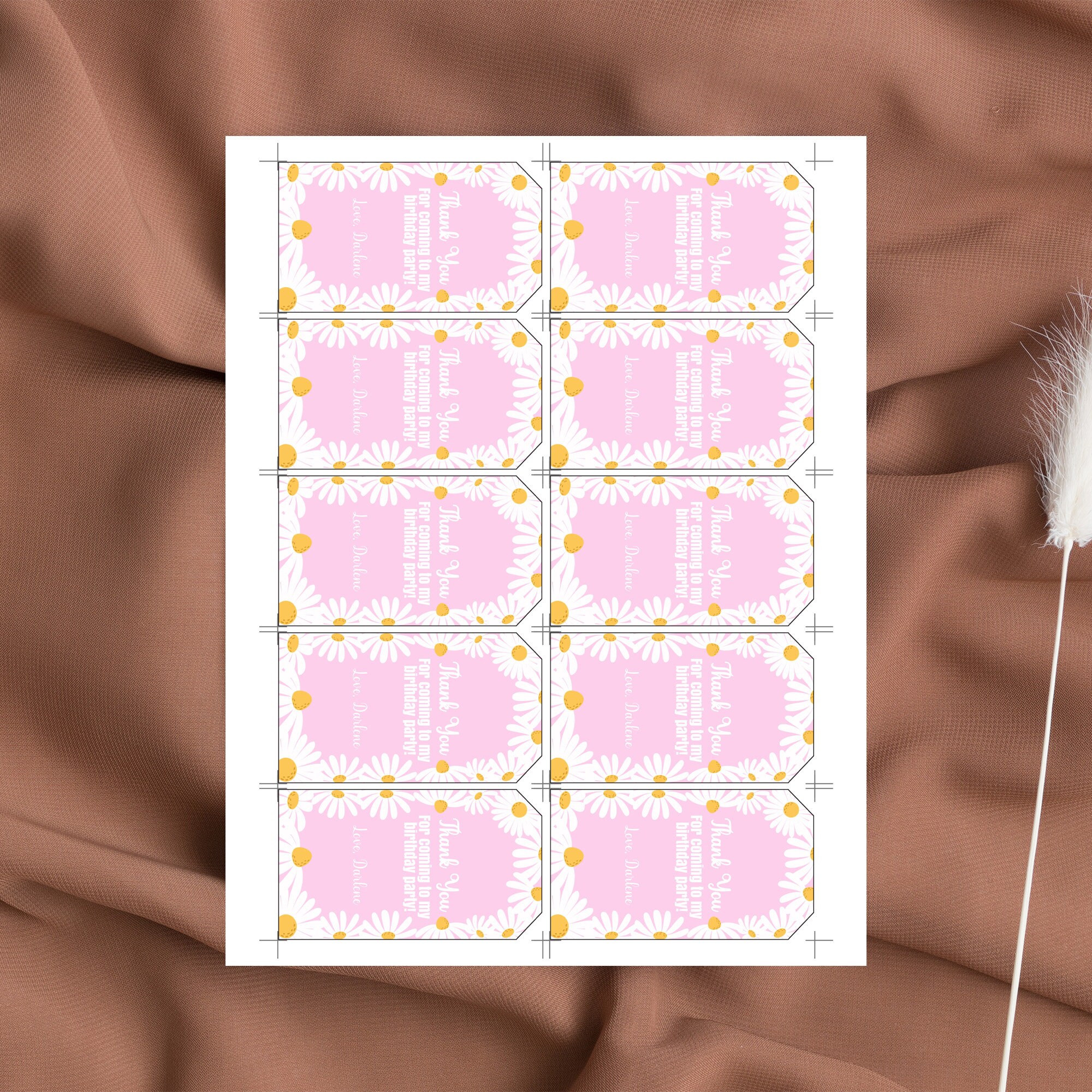 Editable Daisy Birthday Thank You Tag Daisy 1st Birthday Party Favor ...