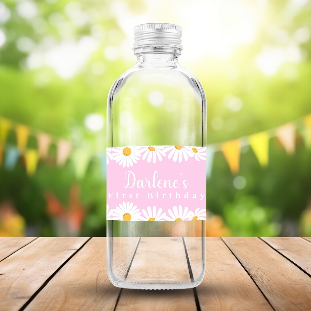Editable Daisy Water Bottle Labels Daisy Girl Birthday Decoration Daisy ...