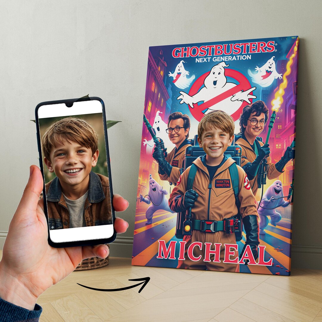 Custom Ghost Hunter Portrait for Kids – Personalized Birthday Gift ...