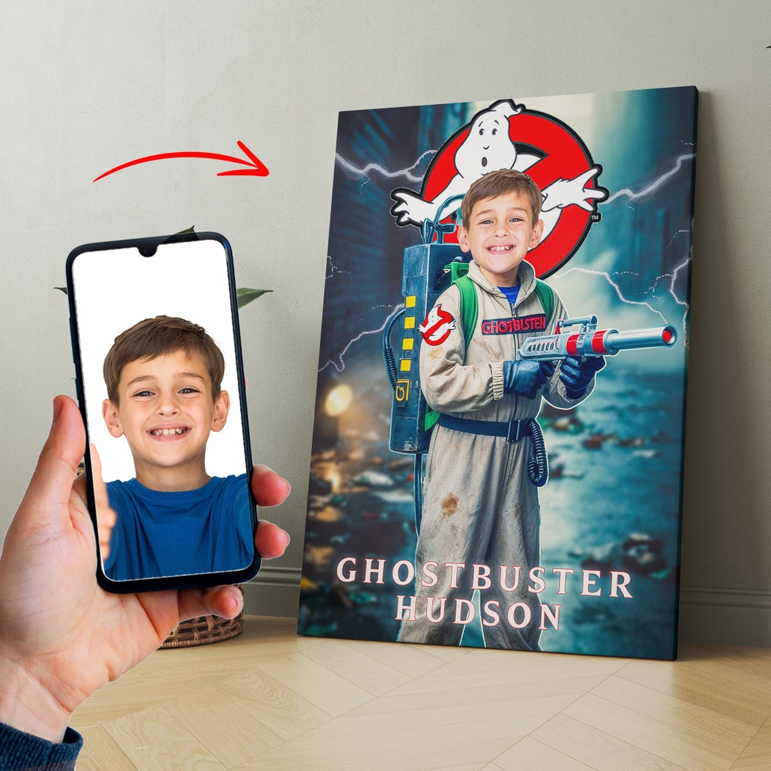 Personalized Ghostbuster Portrait – Printable Halloween Ghost Wall Art ...
