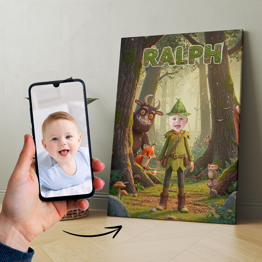 Custom Gruffy Portrait – Woodland Creature Birthday Poster ...