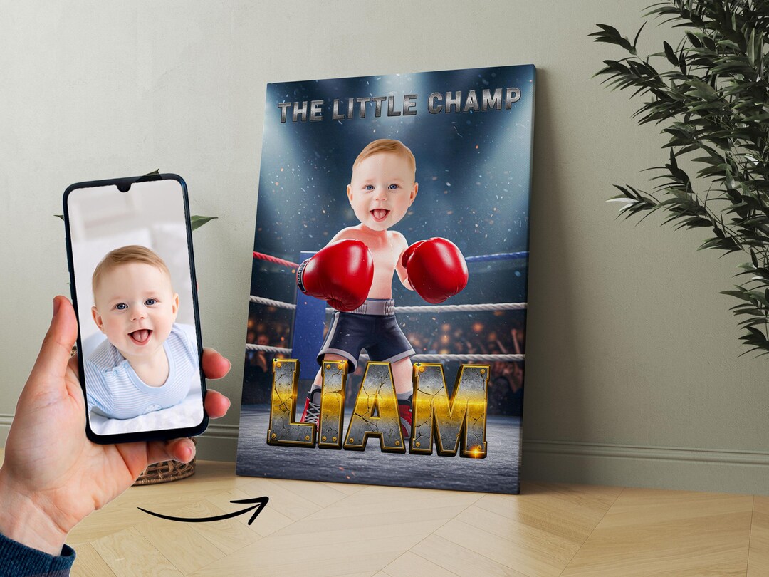 Custom Boxing First Birthday Poster – Personalized Little Champ Banner ...
