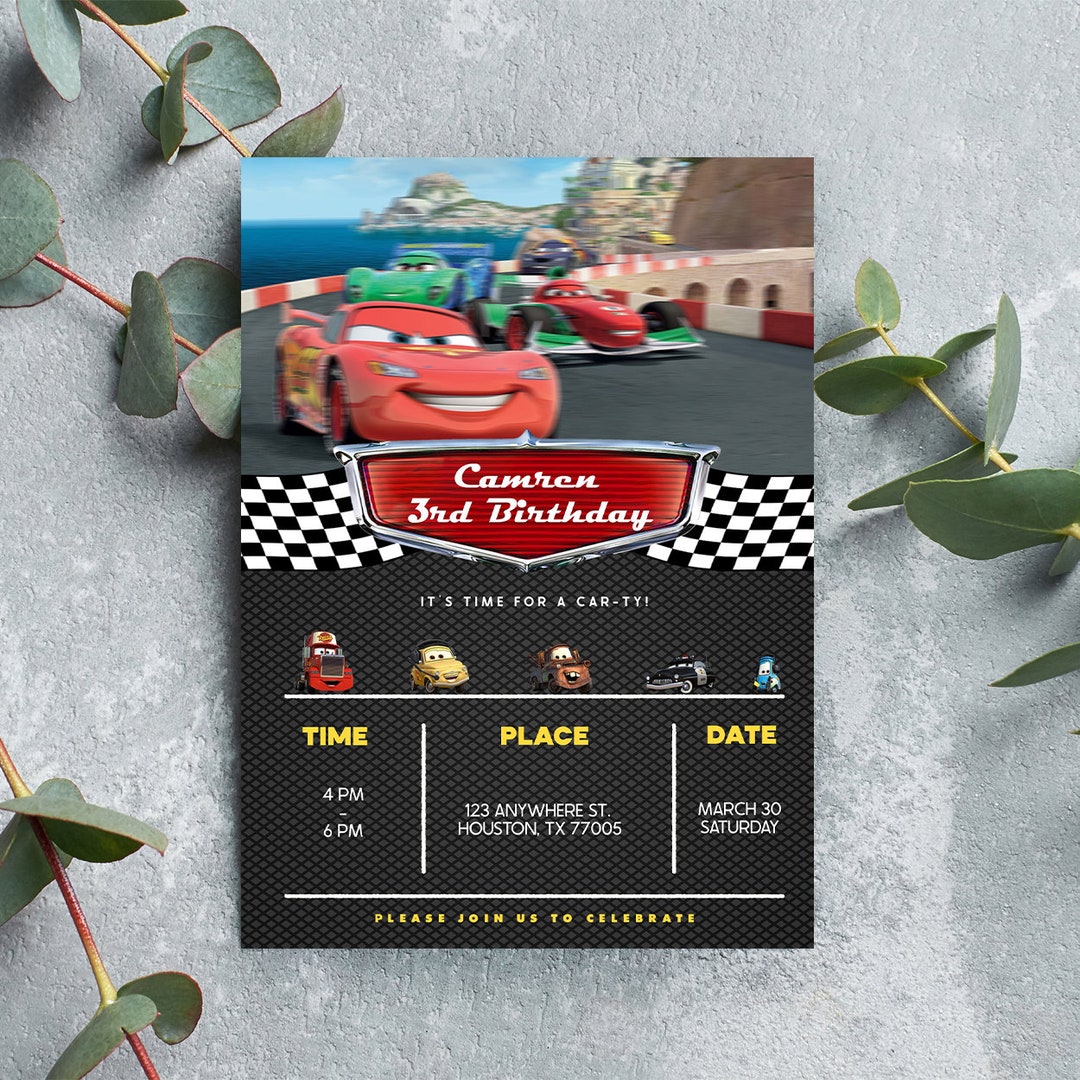 EDITABLE Cars Birthday Party Invitation - It's Time for A Car-ty Invite ...