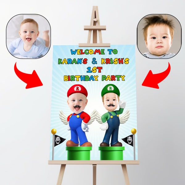 Mario and Luigi Welcome - Etsy