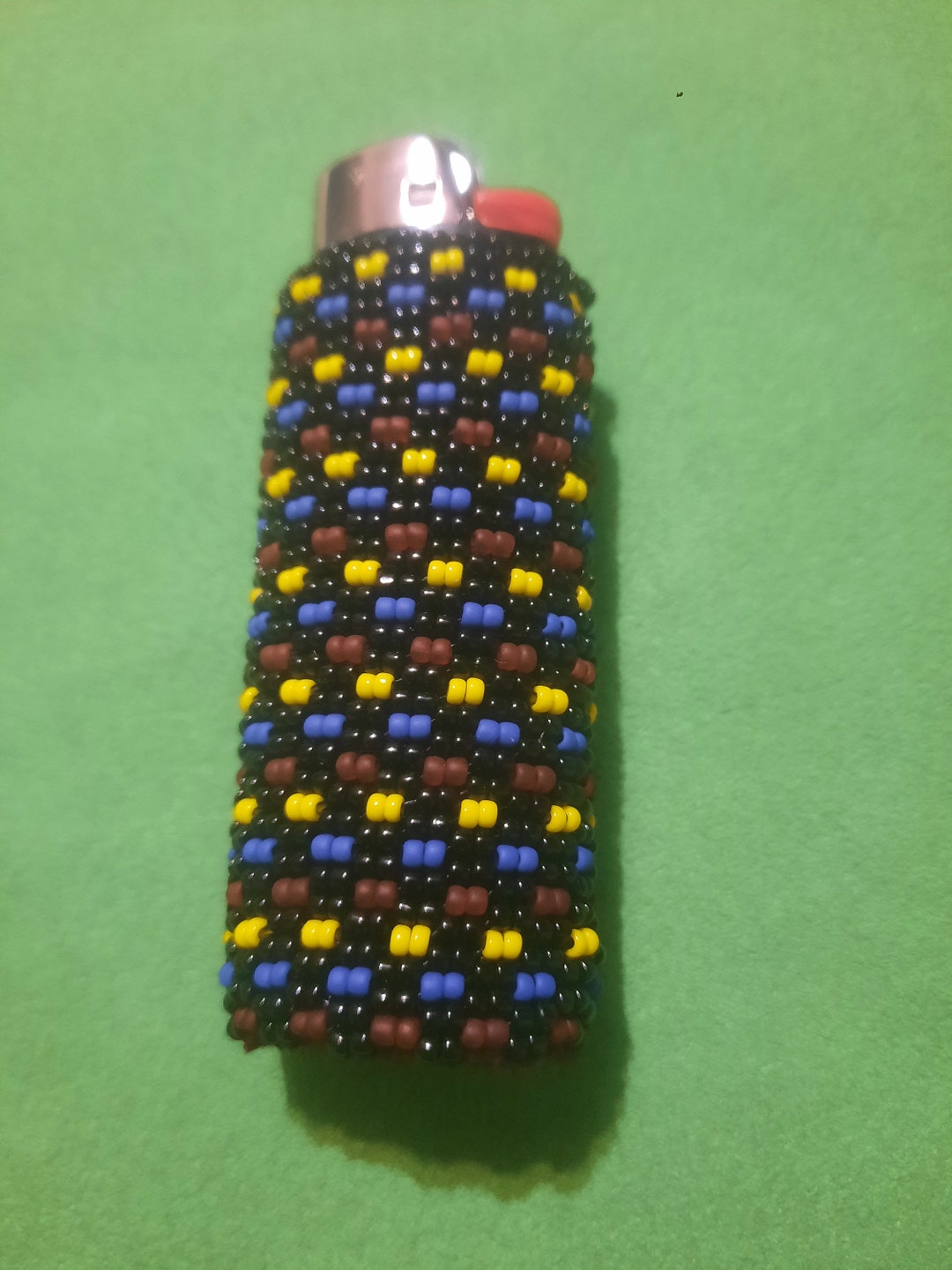Black Base Primary Colors, Peyote Stitch Lighter Case - Etsy