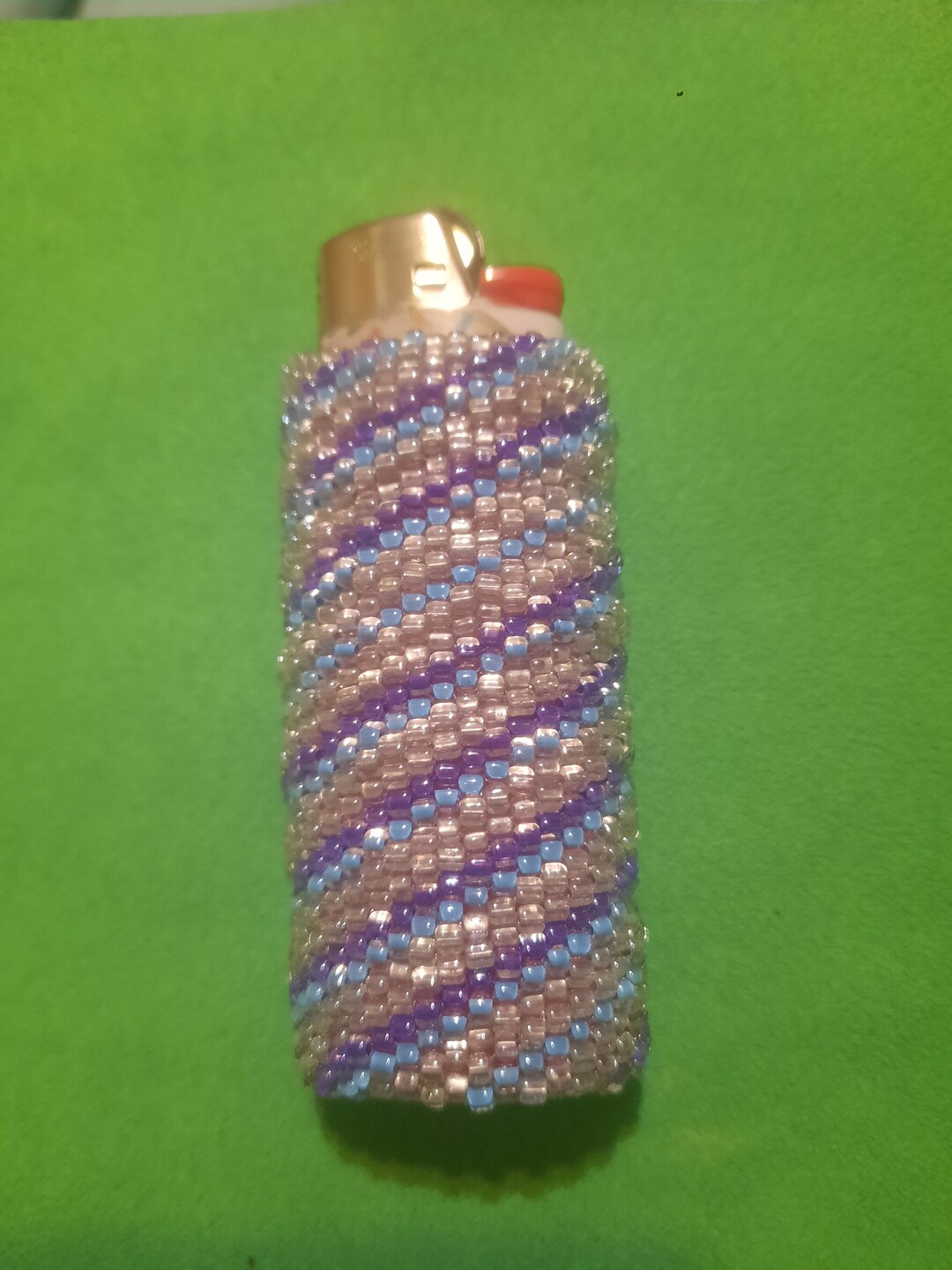 Lilac/periwinkle Spiral Peyote Stitch Lighter Case - Etsy