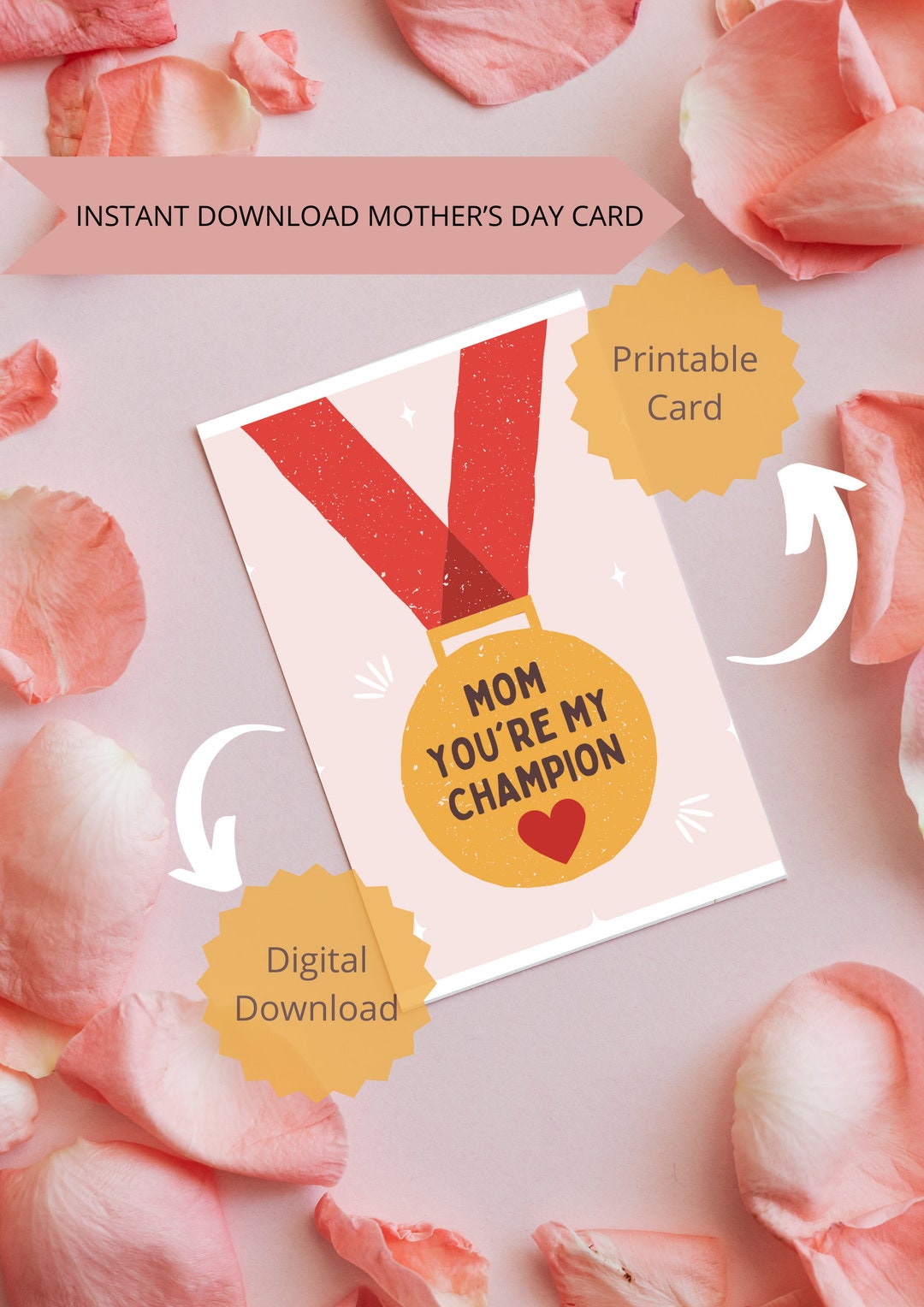Mother's Day Card Printable, Happy Mother's Day Card Digital Download ...