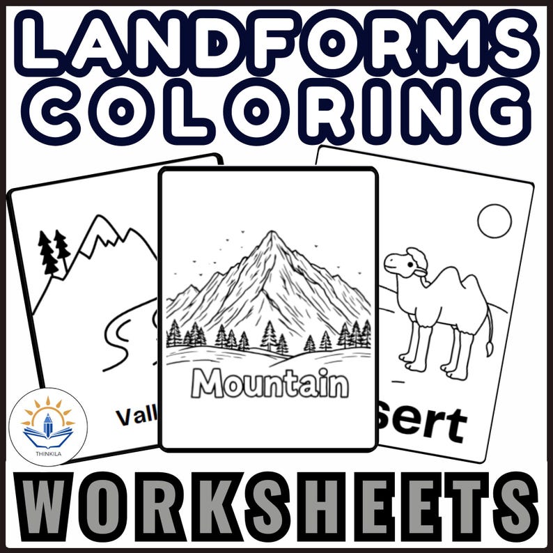Landforms Unit for Kids | Coloring Pages, Flashcards & Worksheets ...