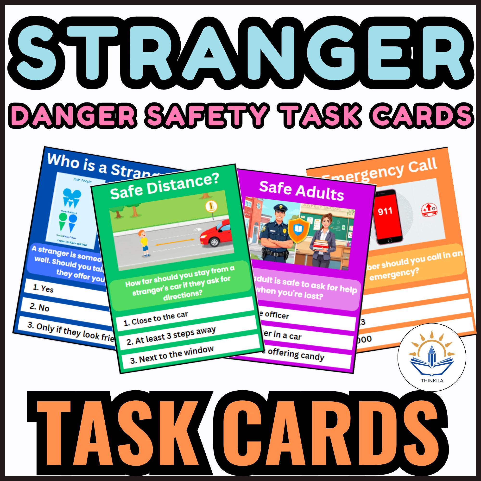 Kids Stranger Danger Task Cards – Safety Lessons & Activities for Child ...