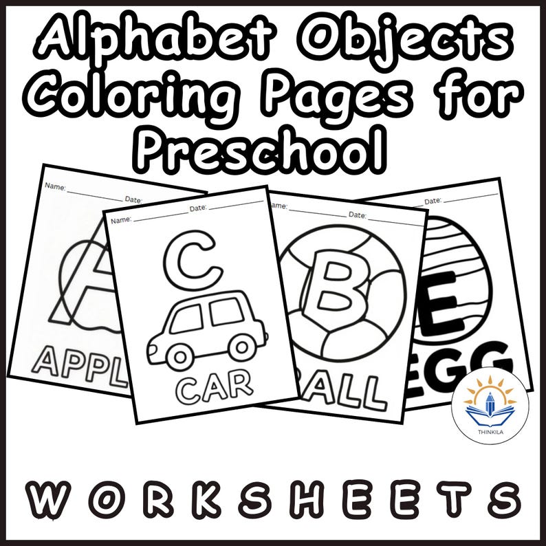 A-Z Object Alphabet Coloring Book - Preschool Learning Printables ...