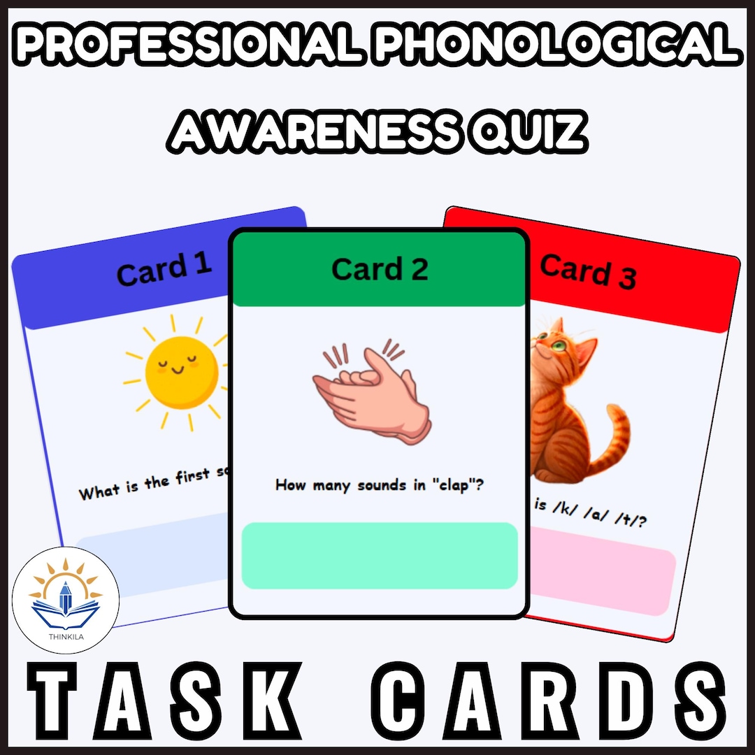 Phonological Awareness Fun Pack: 20 Engaging Quiz Cards for Kids! - Etsy UK