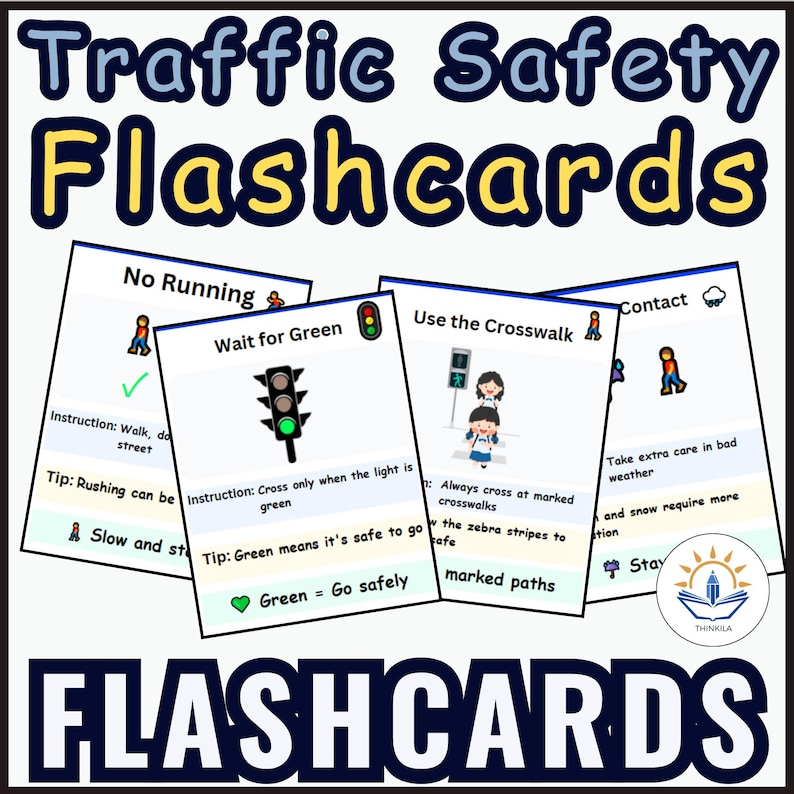 Traffic Safety Flashcards for Kids: Fun and Easy Road Safety Rules - Etsy