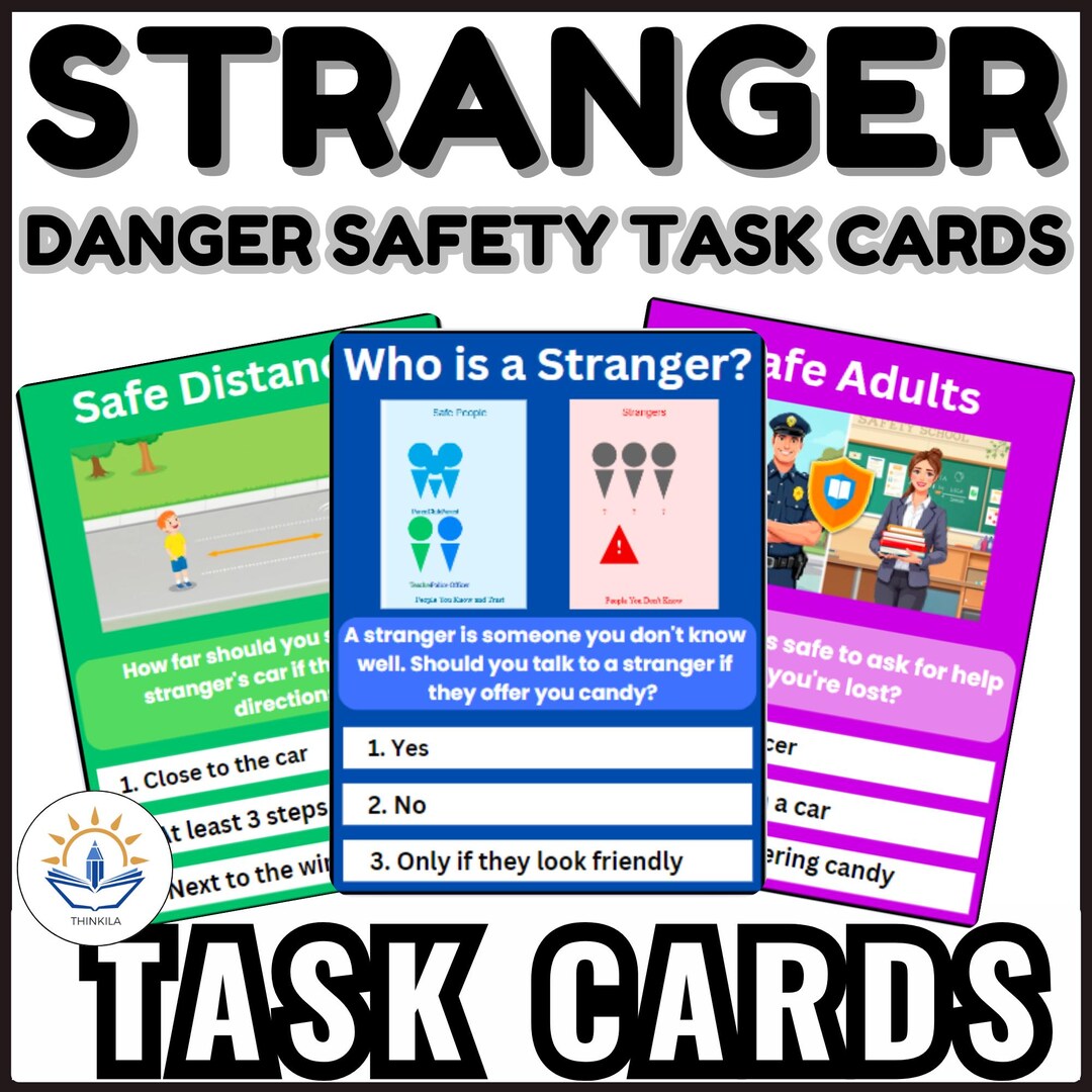Kids Stranger Danger Task Cards – Safety Lessons & Activities for Child ...