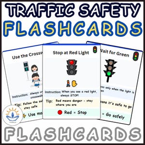 Traffic Safety Flashcards for Kids: Fun and Easy Road Safety Rules - Etsy