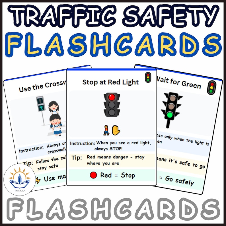 Traffic Safety Flashcards for Kids: Fun and Easy Road Safety Rules - Etsy