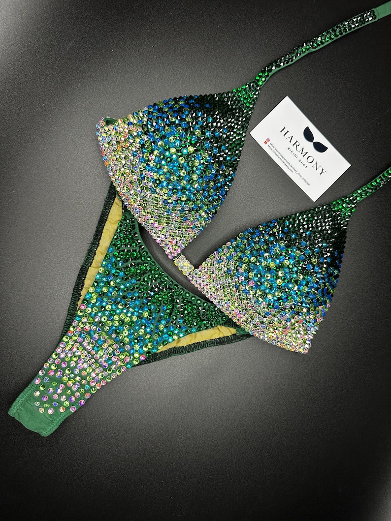 Green Crystal Bikini,figure Bikini, Bikini Suit, Competition Bikini ...