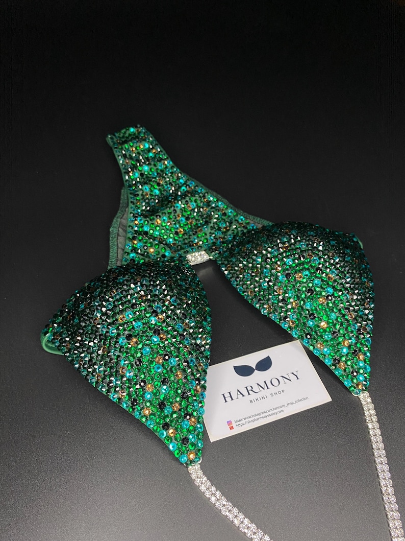 Green Crystal Bikini,figure Bikini, Bikini Suit, Competition Bikini ...