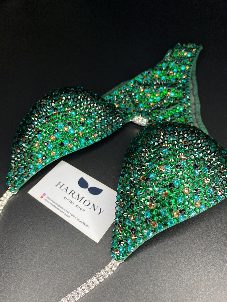 Green Crystal Bikini,figure Bikini, Bikini Suit, Competition Bikini ...