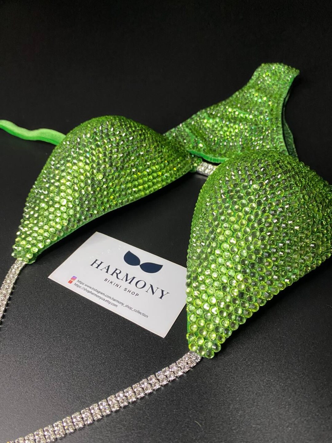 Green Crystal Bikini,figure Bikini, Bikini Suit, Competition Bikini, Wellness Competition Bikini ...