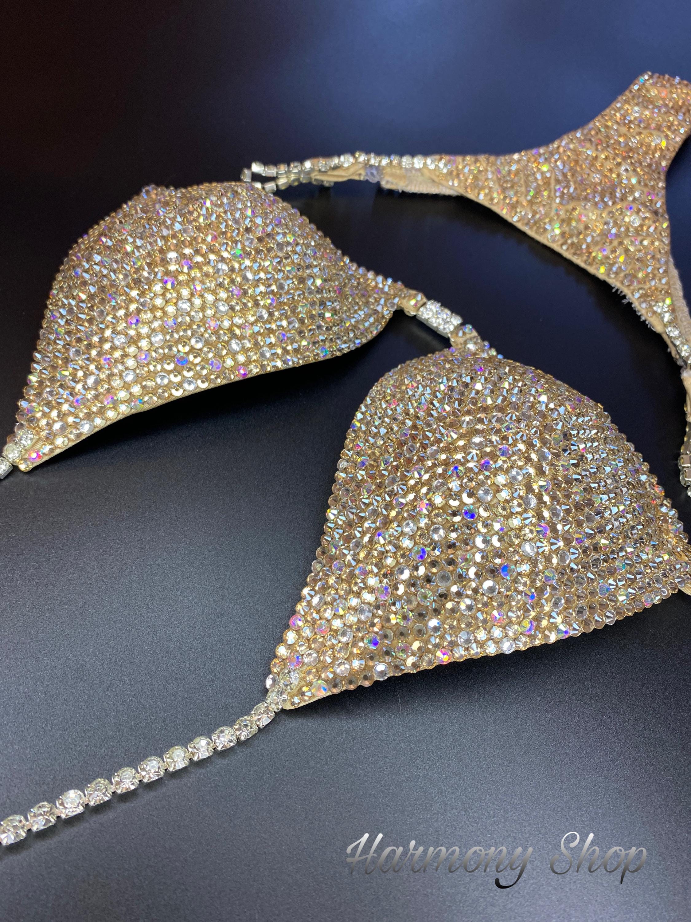 Gold Crystal Bikini,figure Bikini, Bikini Suit, Competition Bikini, Wellness Competition Bikini ...