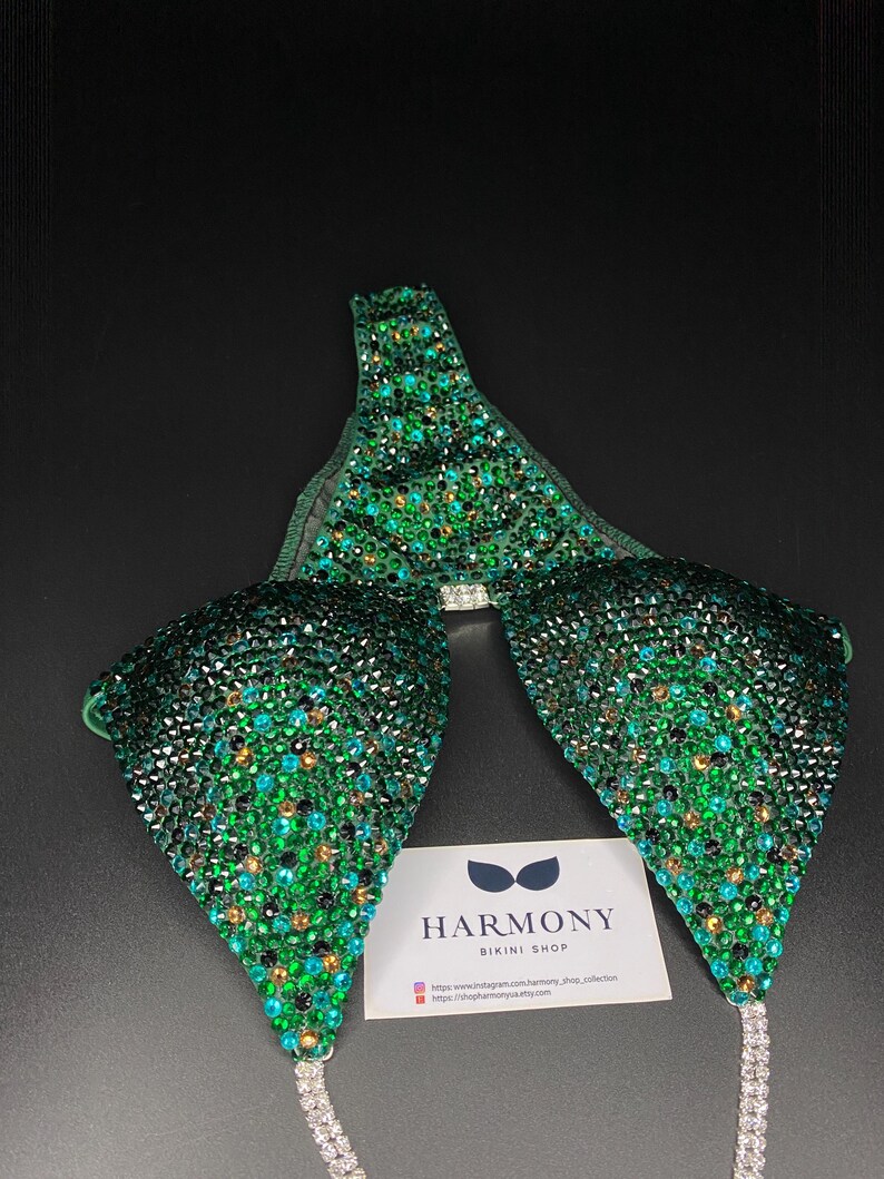 Green Crystal Bikini,figure Bikini, Bikini Suit, Competition Bikini ...