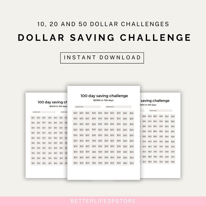 100 Day Money Saving Challenge | Printable, A6 - Etsy