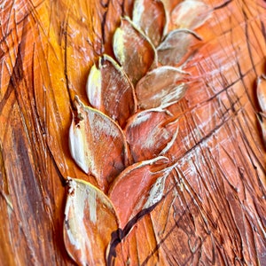 Original Painting Wheat Field Sunset Impasto 3d Texture Sculptural Art ...