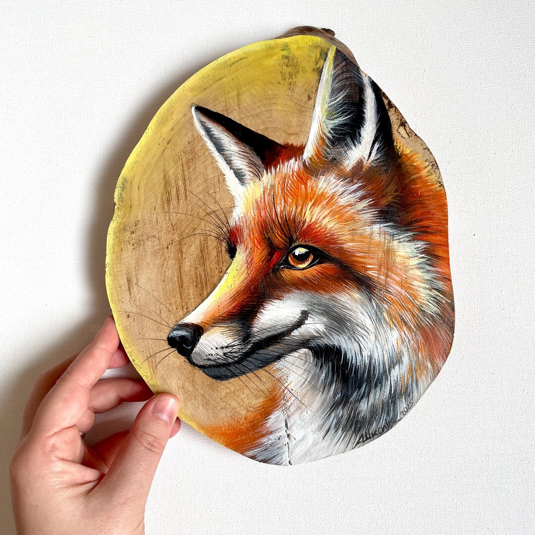 Portrait of Fox,original Woodland Art,fox Painting,acrylic Painting on ...