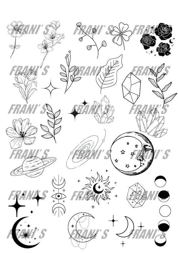 Small tattoo flash sheet - Bronctattooaus.com