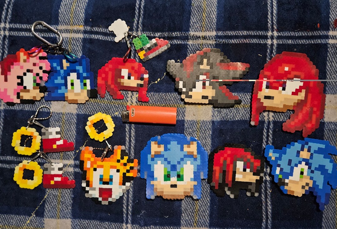 Sonic the Hedgehog 8bit Character Heads & More Magnets / Keychains - Etsy
