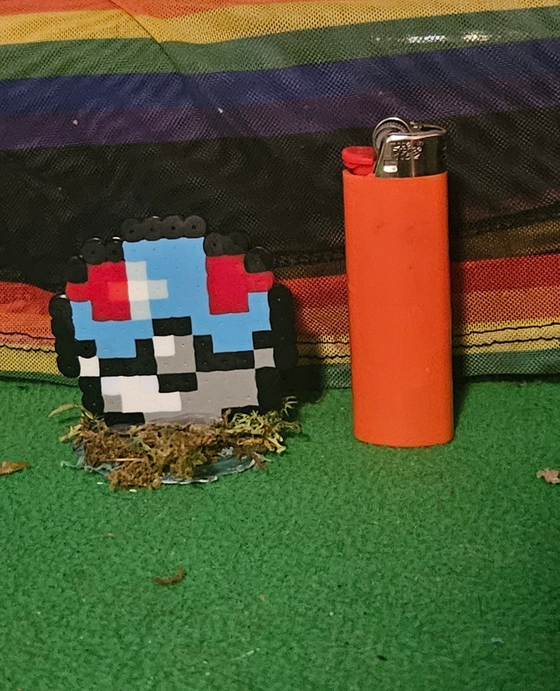 Pokemon Standing 8bit Pokeball Figure on a Real Moss Disc Choose Your ...