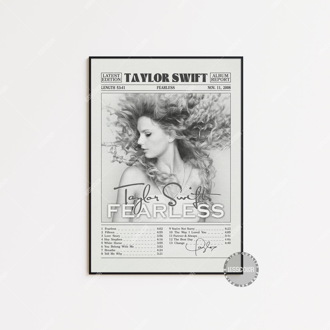 Taylor Swift Retro Newspaper Print, Fearless Poster, Taylor Swift ...