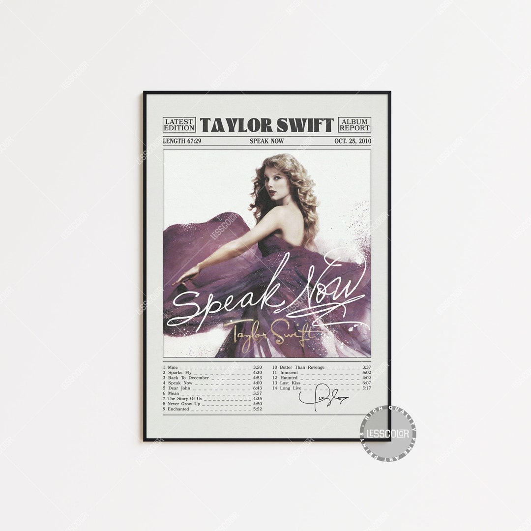 Taylor Swift Retro Newspaper Print, Speak Now Poster, Taylor Swift ...