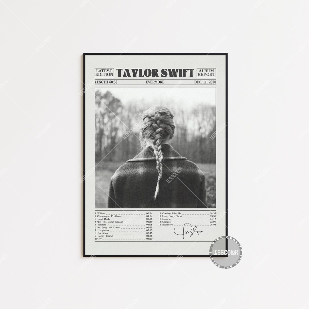 Taylor Swift Retro Newspaper Print, Evermore Poster, Taylor Swift ...