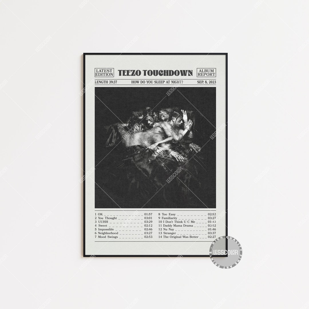 Teezo Touchdown Retro Newspaper Print, How Do You Sleep at Night Poster ...
