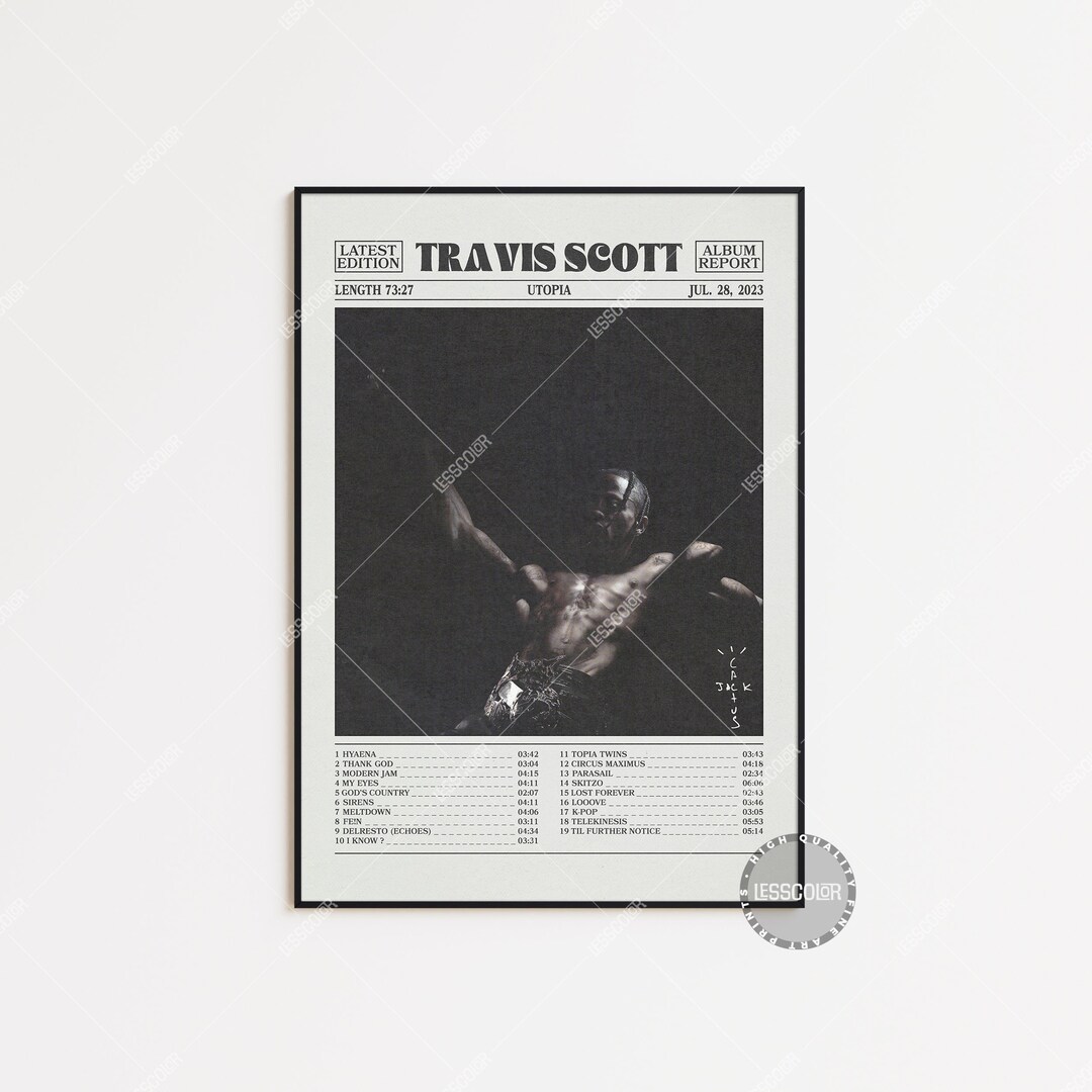 Travis Scott Poster Utopia Poster Travis Scott Tracklist Album Cover ...
