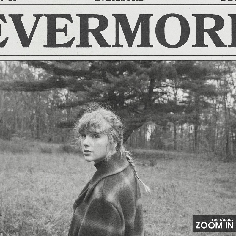 Taylor Swift Retro Newspaper Print, Evermore Poster, Evermore Lyrics ...