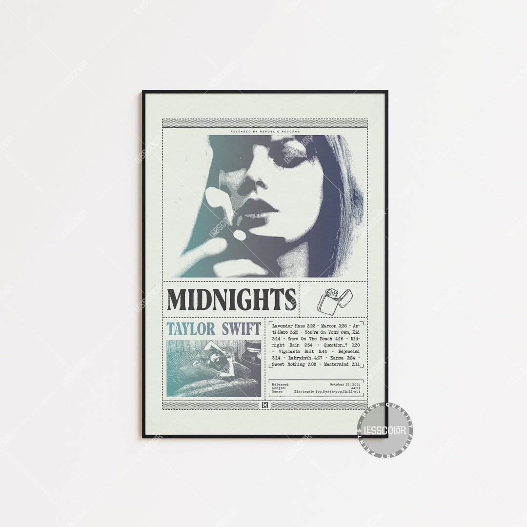 Taylor Swift Posters / Midnights Poster, Album Cover Poster, Poster ...