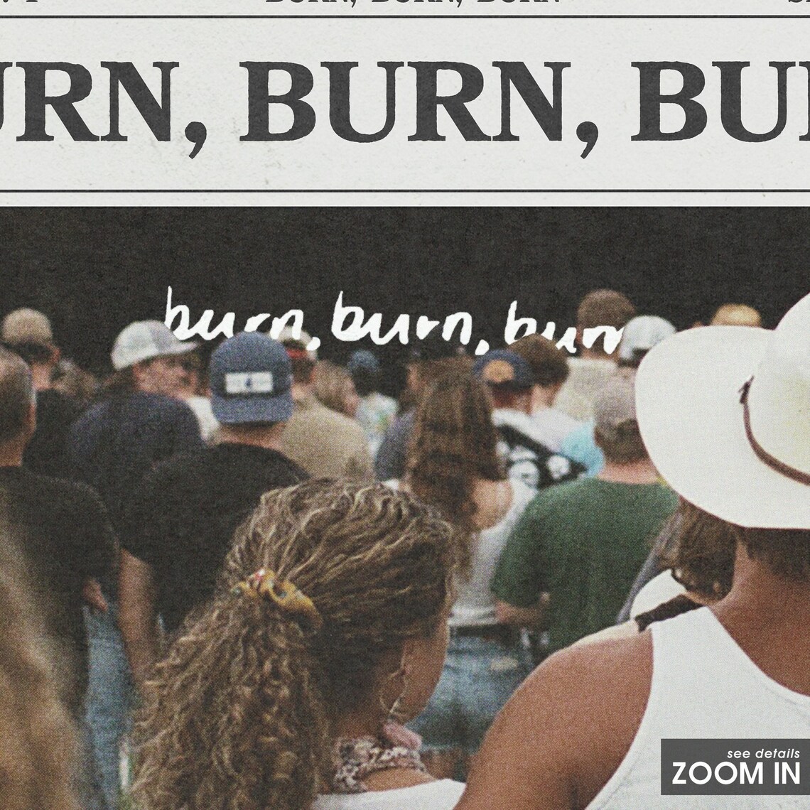 Zach Bryan Retro Newspaper Print, Burn, Burn, Burn Poster, Lyrics Print, Zach Bryan Poster ...