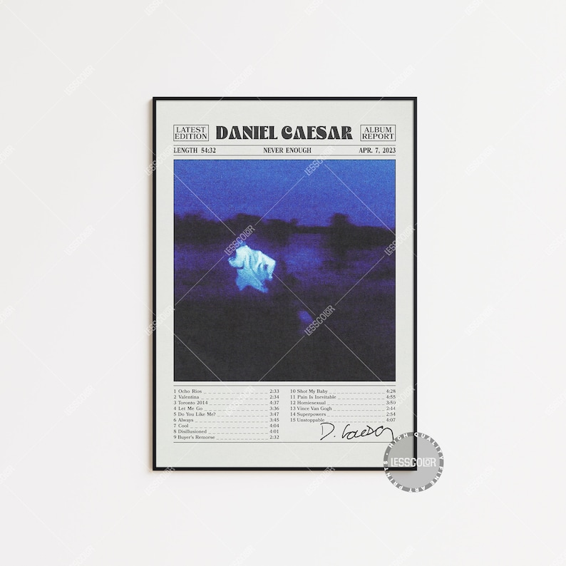 Daniel Caesar Retro Newspaper Print, Never Enough Poster, Daniel Caesar ...