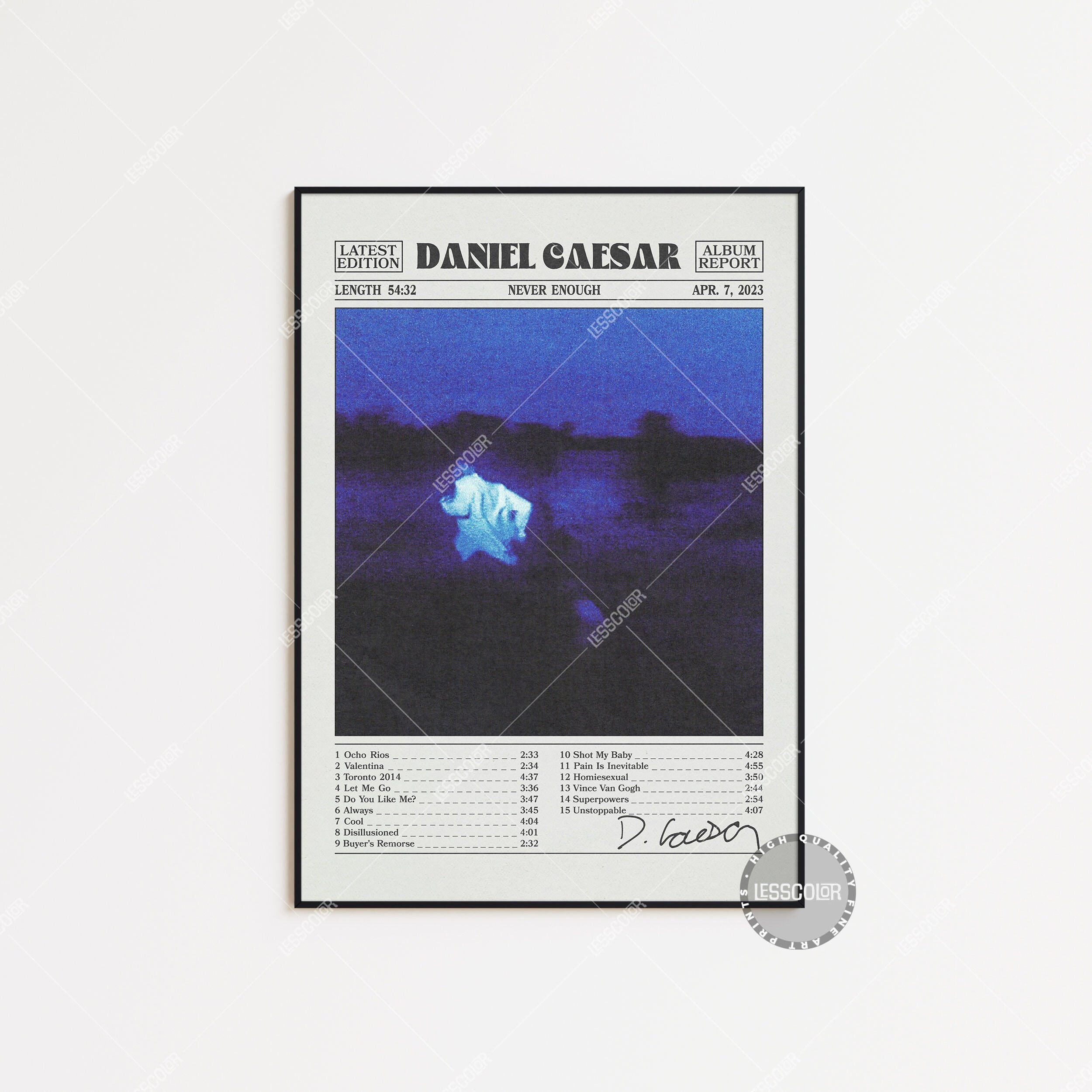 Daniel Caesar Retro Newspaper Print, Never Enough Poster, Daniel Caesar ...