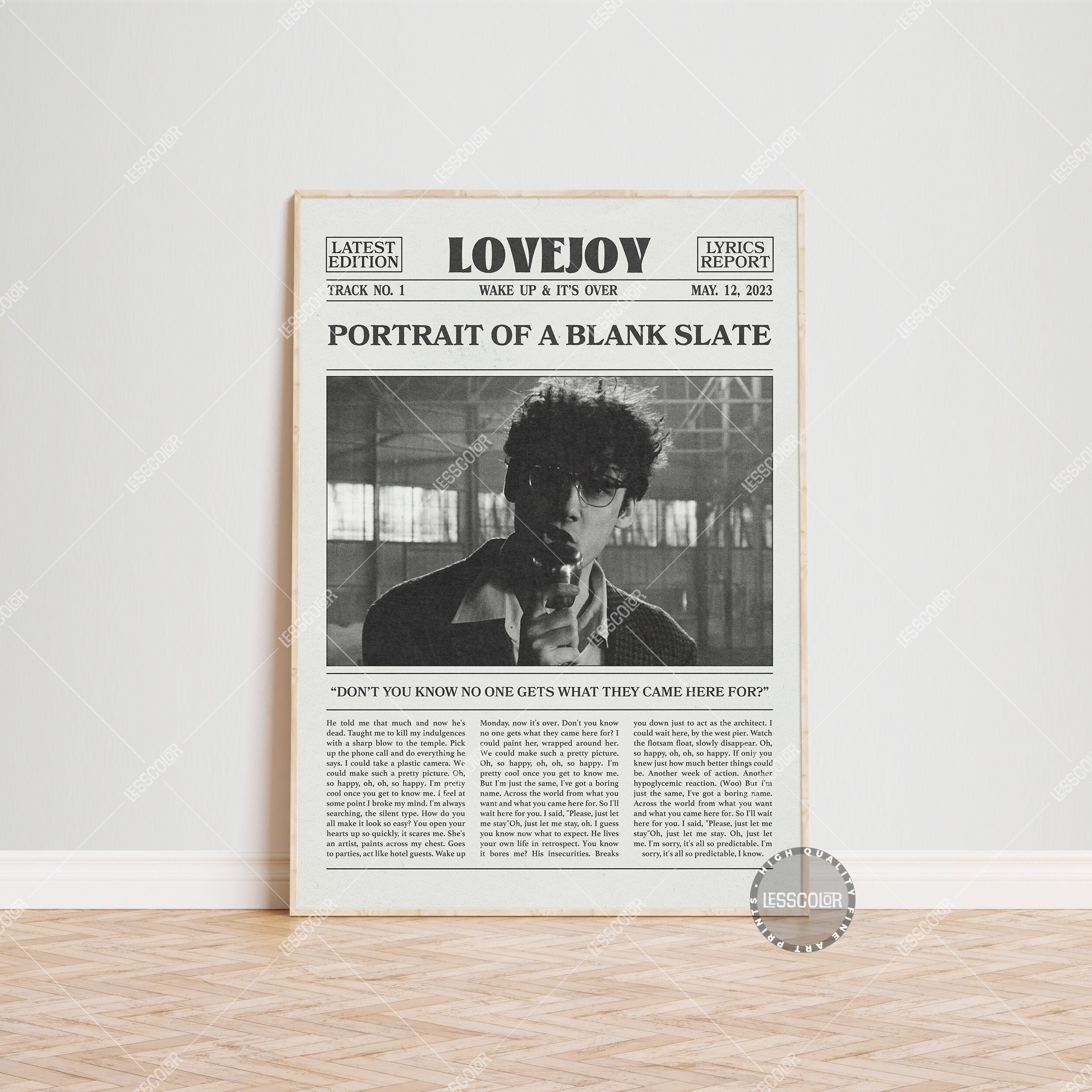 Lovejoy Retro Newspaper Print, Portrait of a Blank Slate Poster ...