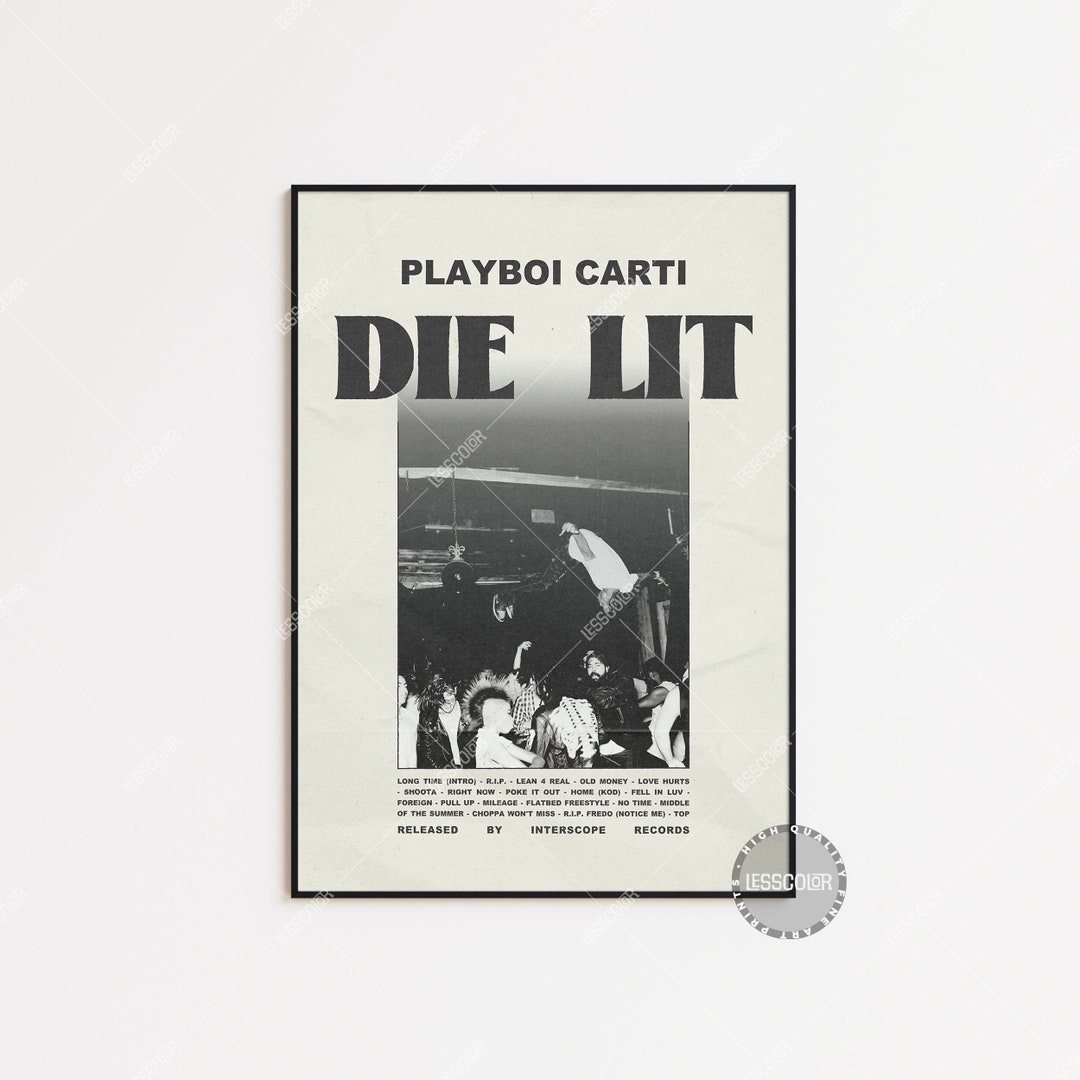 Playboi Carti Posters / Die Lit Poster, Tracklist Album Cover Poster, Print Wall Art, Playboi ...