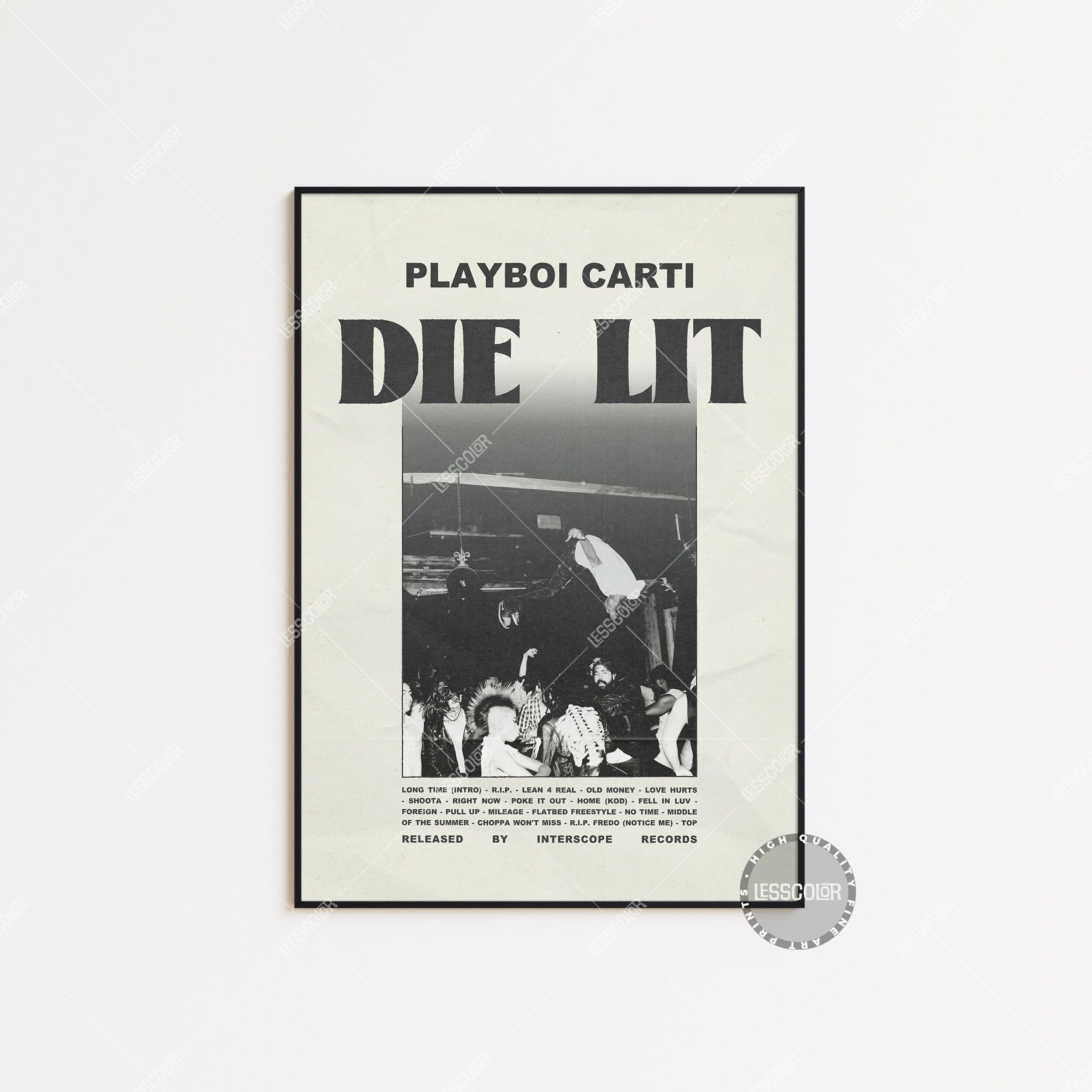 Playboi Carti Posters / Die Lit Poster, Tracklist Album Cover Poster, Print Wall Art, Playboi ...