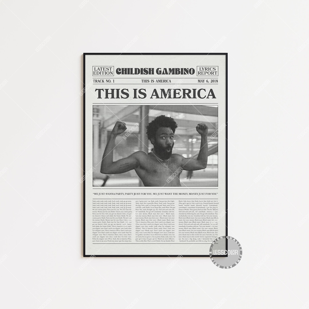 Childish Gambino Retro Newspaper Print, This is America Poster, This ...