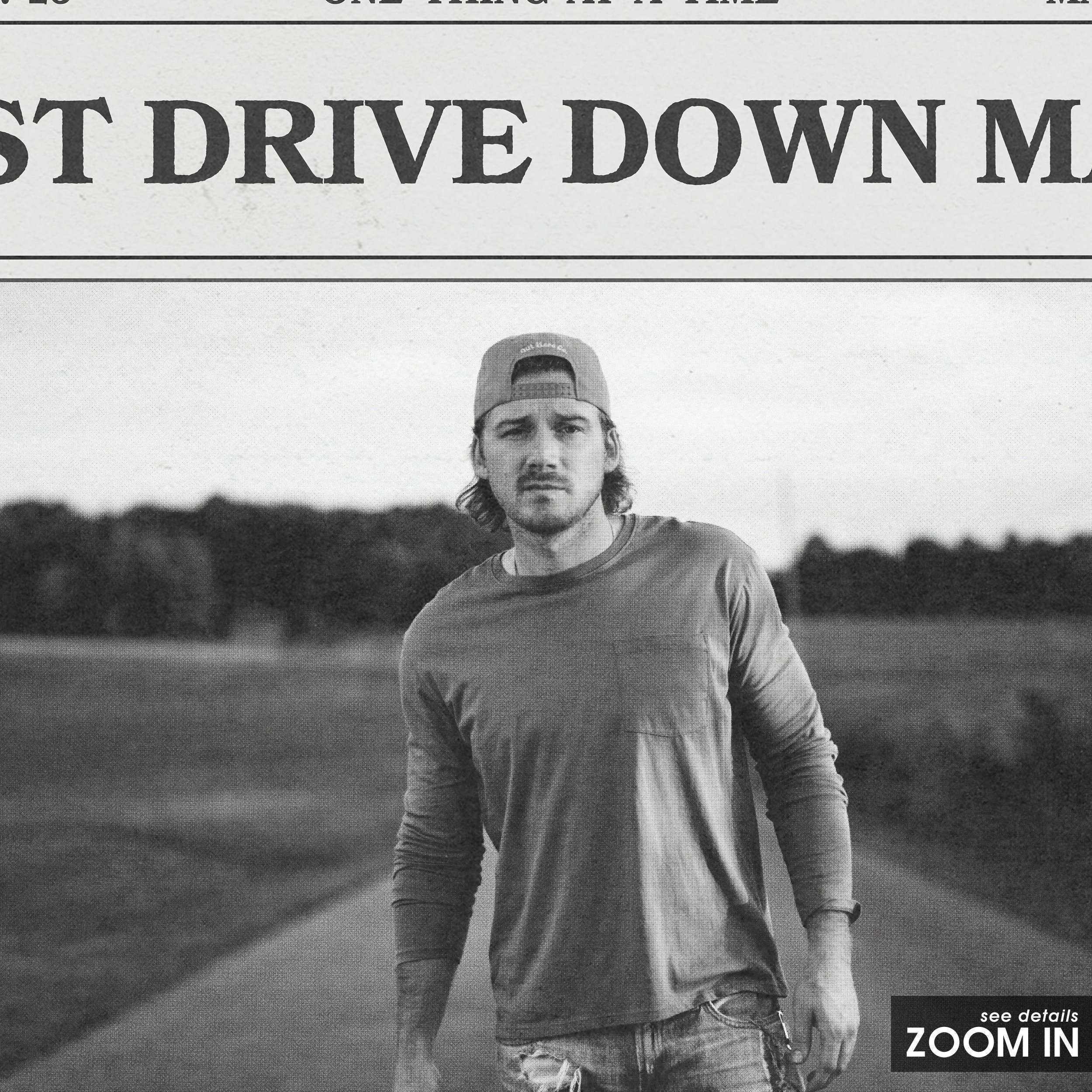 Morgan Wallen Retro Newspaper Print, Last Drive Down Main Poster ...