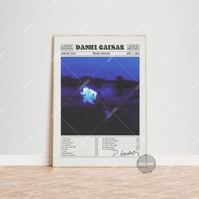 Daniel Caesar Retro Newspaper Print, Never Enough Poster, Daniel Caesar Poster, Album Cover ...