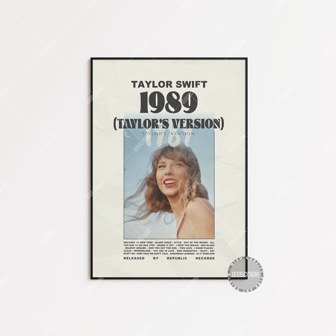 Taylor Swift Posters / 1989 taylor's Version Poster / Album Cover ...